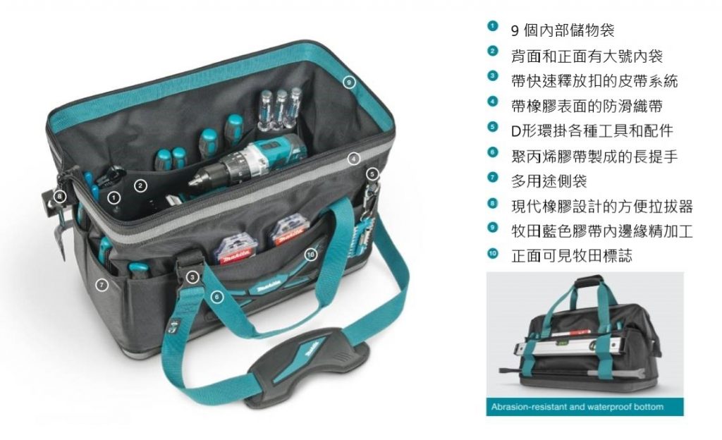 牧田 Makita E-05452 硬底耐磨手提工具袋 | CASPARLIVING